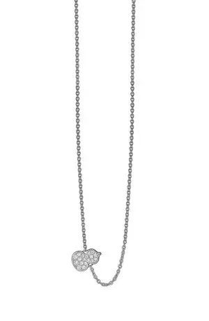 QEELIN Petite Wulu Diamond Pendant Necklace - White Gold