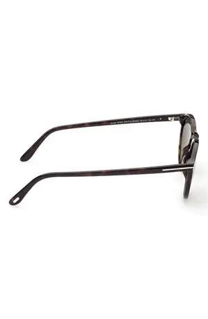 TOM FORD 52mm Polarized Round Sunglasses - Dhav/grnpz