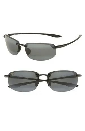 Maui Jim Hookipa Rectangle Sunglasses - Black/grey