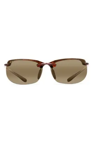 Maui Jim Maui Jim Banyans 70mm Rectangle Sunglasses Tortoise