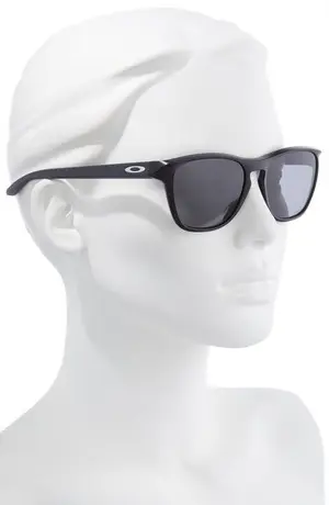 Oakley Manorburn 56mm Square Sunglasses - Matte Black/prizm Grey