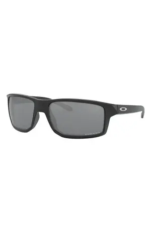 Oakley Gibston 61mm Wrap Sunglasses - Matte Black