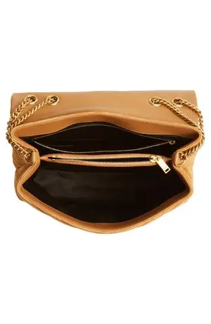 Saint Laurent Medium Loulou Quilted Suede Shoulder Bag - Orange