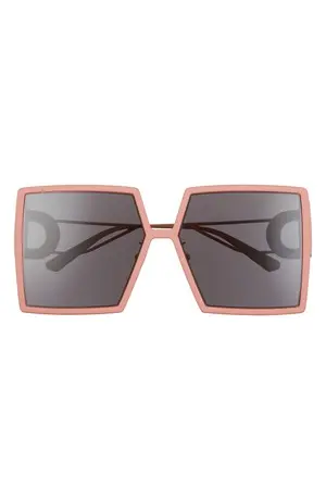 Dior DIOR 30Montaigne SU 58mm Square Sunglasses Matte Pink/smoke