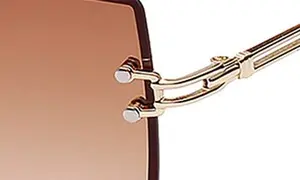 FIFTH & NINTH Miami Rectangle Sunglasses - Gold/amber