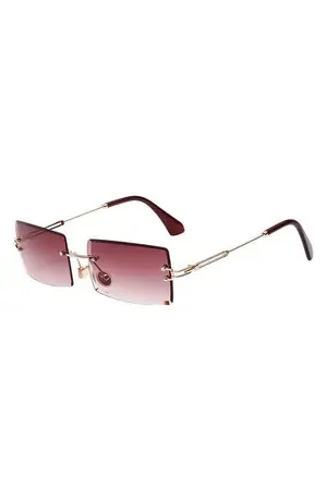 FIFTH & NINTH Miami Rectangle Sunglasses - Gold/berry