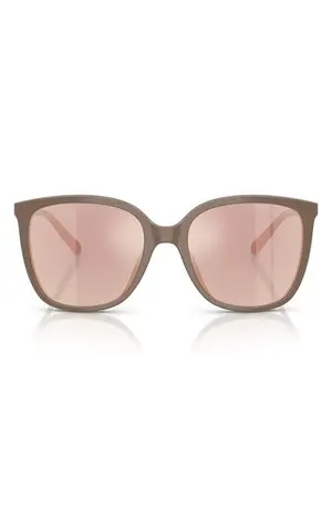 Michael Kors 57mm Gradient Cat Eye Sunglasses - Light Ash / Rose Gold Polar