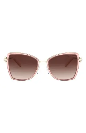 Michael Kors Michael Kors 55mm Butterfly Sunglasses Brown Gold