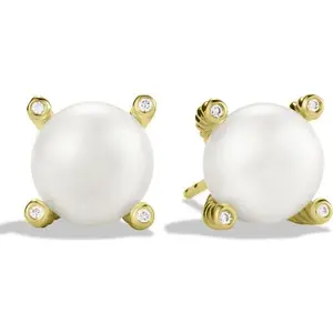 David Yurman Diamond Stud Earrings - Pearl