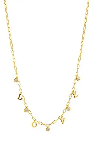 Nadri Love Station Necklace Gold