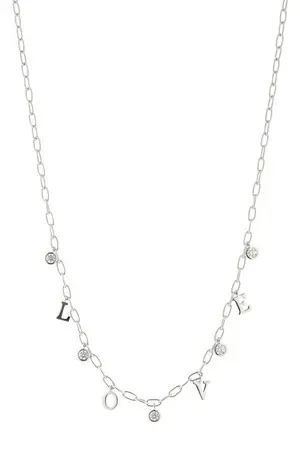 Nadri Love Station Necklace - Rhodium