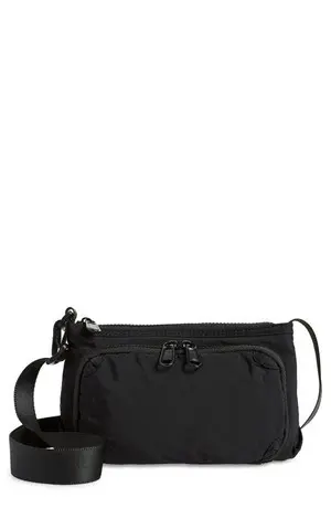 STREET LEVEL Nylon Crossbody Bag - Black