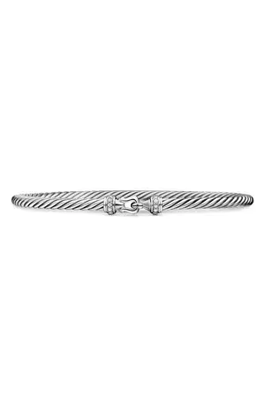 David Yurman Cable Collectibles Buckle Bangle Bracelet - Diamond