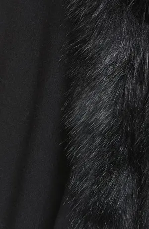 La Fiorentina Ruana With Faux Fur Trim