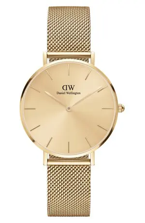 DANIEL WELLINGTON Daniel Wellington Petite Evergold Mesh Strap Watch Gold Unitone