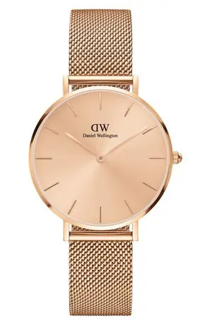DANIEL WELLINGTON Daniel Wellington Petite Evergold Mesh Strap Watch Rose Gold Unitone