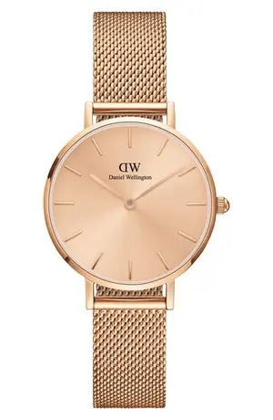 DANIEL WELLINGTON Petite Melrose Mesh Watch - Rose Gold Unitone