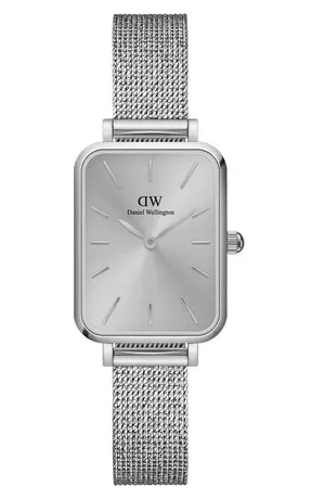 DANIEL WELLINGTON Daniel Wellington Quadro Unitone Mesh Strap Watch Silver Unitone
