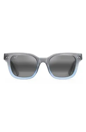 Maui Jim Mirrored Polarized Square Sunglasses - Matte Blue Grey/neutral Grey