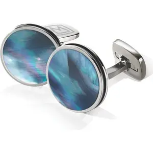 M-CLIP® Stainless Steel Cuff Links - Stainless Steel/pearl