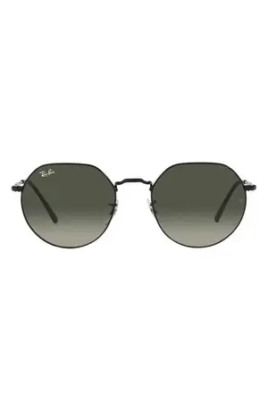 Ray-ban Jack Round Frame Sunglasses - Grey Flash