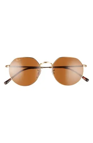 Ray-ban Jack Round Frame Sunglasses - Legend Gold/ Brown
