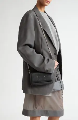 MAISON MARGIELA Leather Wallet On A Chain - Black