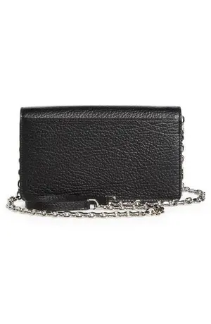 MAISON MARGIELA Leather Wallet On A Chain - Black