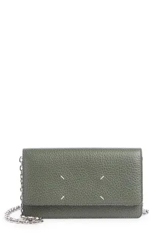 MAISON MARGIELA Leather Wallet On A Chain Thyme