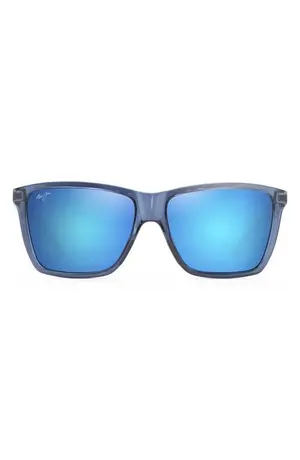 Maui Jim Cruzem Rectangular Sunglasses - Dark Blue/blue Hawaii