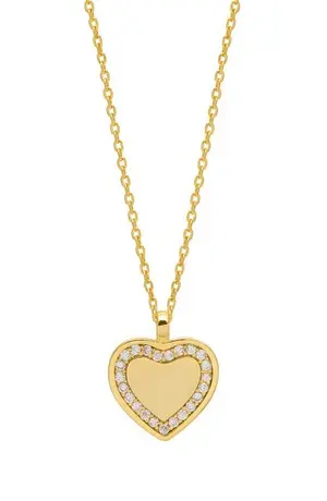 Estée Lauder Cubic Zirconia Heart Pendant Necklace - Gold