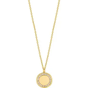 Estée Lauder Cubic Zirconia Halo Coin Pendant Necklace - Gold