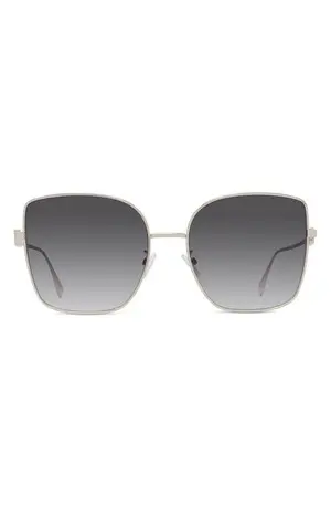Fendi Baguette 59mm Geometric Sunglasses - Gold/gradient Smoke