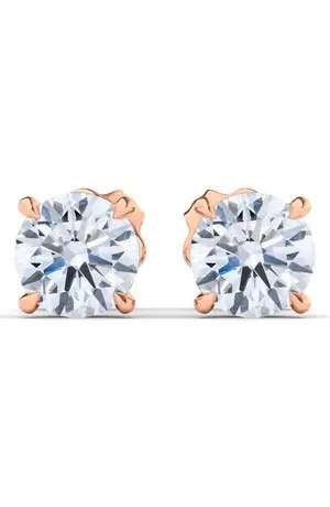HAUTECARAT HauteCarat Round Stud Earrings 5.00 Ctw Rose Gold