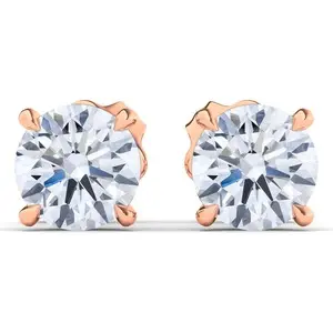 HAUTECARAT Round Lab-created Diamond Stud Earrings - 6.00 Ctw Rose Gold