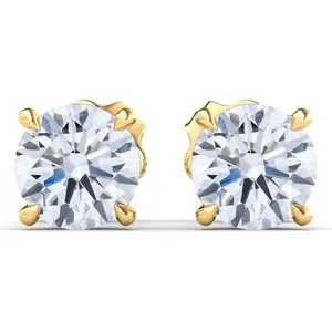 HAUTECARAT Round Lab-created Diamond Stud Earrings - 6.00 Ctw Yellow Gold
