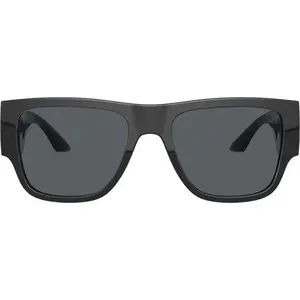 Versace 57mm Rectangular Sunglasses - Black/dark Grey