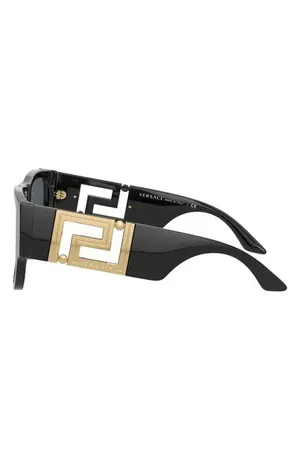 Versace 57mm Rectangular Sunglasses - Black/dark Grey
