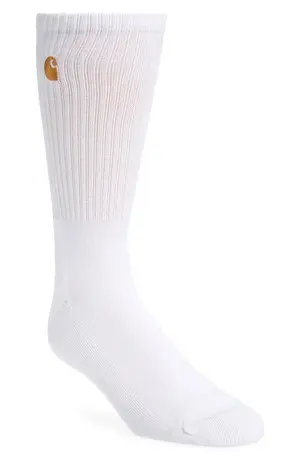 Carhartt Work In Progress Chase Crew Socks - White/gold