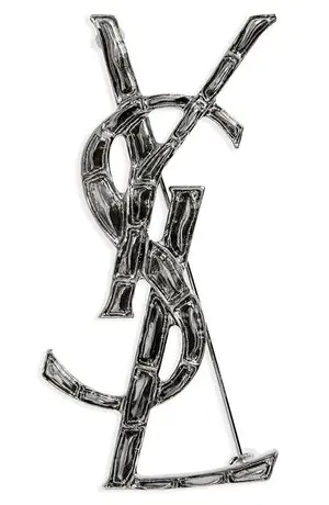 Saint Laurent Saint Laurent Opyum Monogram Brooch Argent Oxyde