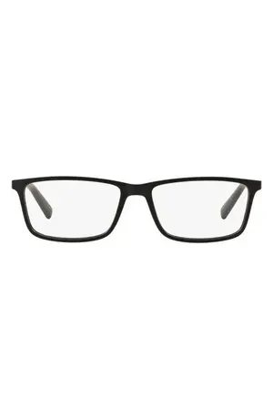 Armani Exchange 55mm Rectangular Optical Glasses - Matte Black
