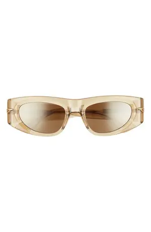 Bottega Veneta 51mm Rectangular Sunglasses - Brown