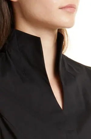 Misook Sleeveless Stand Collar Blouse - Black