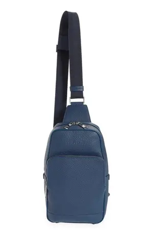 crosstown leather monostrap backpack Madison  Tan Nappa faux fur lined laptop slip and total 20L carrying capacity Boss Crosstown Leather Monostrap Backpack