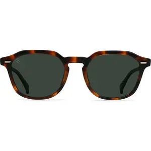 Raen Clyve 52mm Polarized Round Sunglasses - Espresso Tortoise/green Polar