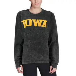 PRESSBOX Iowa Hawkeyes Comfy Cord Vintage Wash Basic Arch Pullover Sweatshirt
