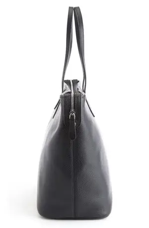 ROYCE NEW YORK Leather Tote With Wristlet - Black