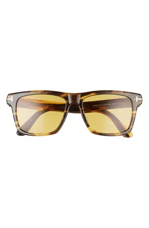 TOM FORD 56mm Square Sunglasses - Havana/ Brown
