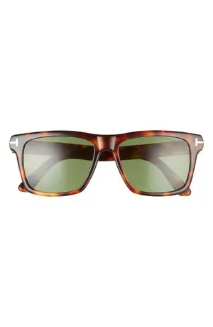 TOM FORD TOM FORD 56mm Square Sunglasses Havana/green