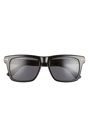 TOM FORD 56mm Square Sunglasses - Sblk/ Smk